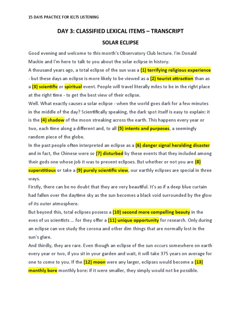 Day 3 Transcript Key Pdf Solar Eclipse Planets