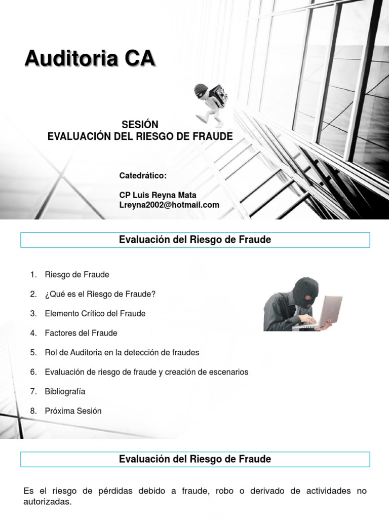 Presentación 10 Sesion - AUD CA - Evaluación Del Riesgo de Fraude | PDF ...
