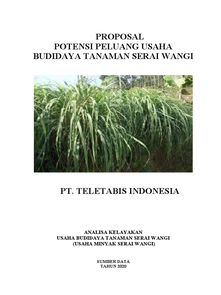 Proposal Kelayakan Budidaya Tanaman Sereh Wangi | PDF