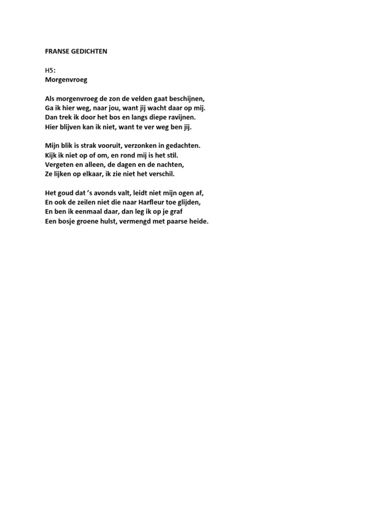 Frans Gedichten Vertaling | PDF