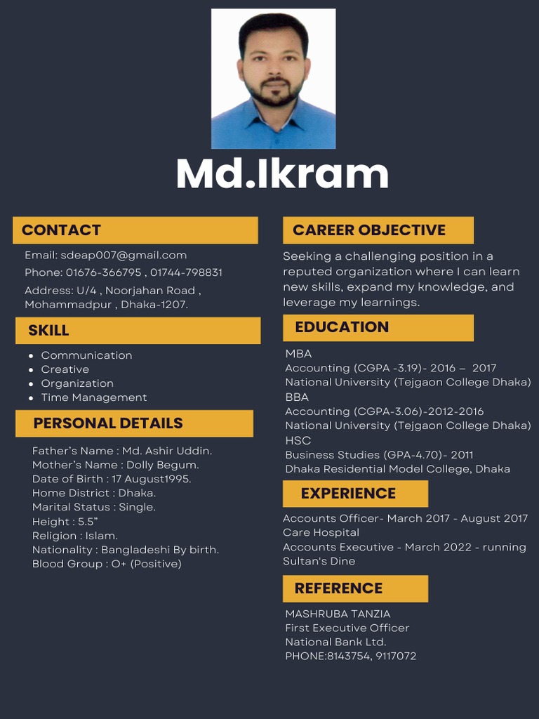 Md. Ikram's Professional Profile | PDF