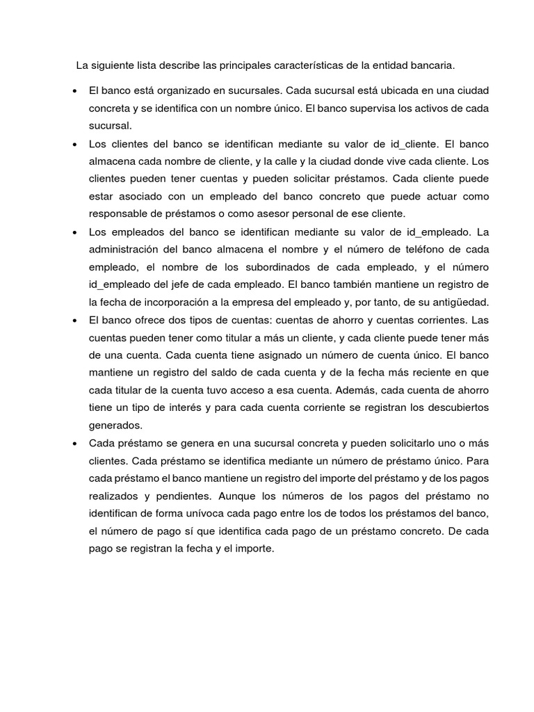 Diccionario De Datos Banco Pdf Bancos Crédito 3869
