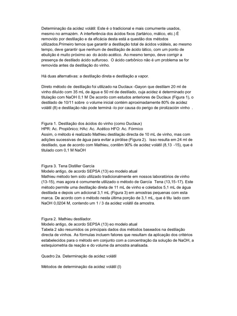 Determinação Da Acidez Volátil | PDF | Ácido | Vinhos