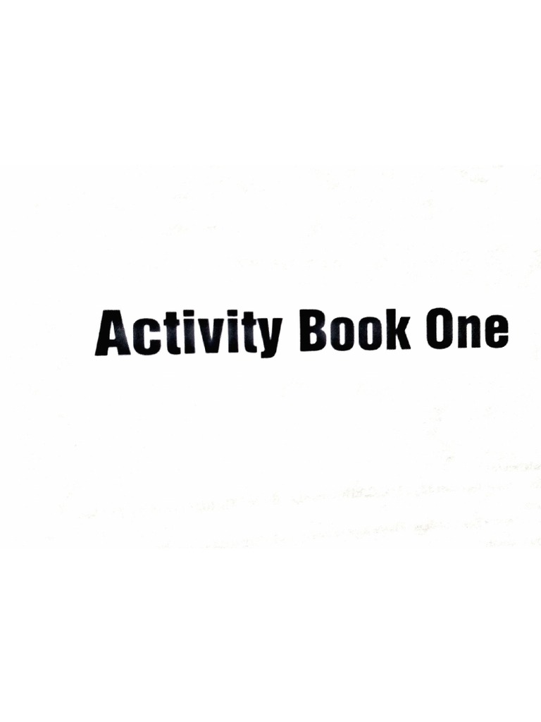 Activity Book 1 | PDF