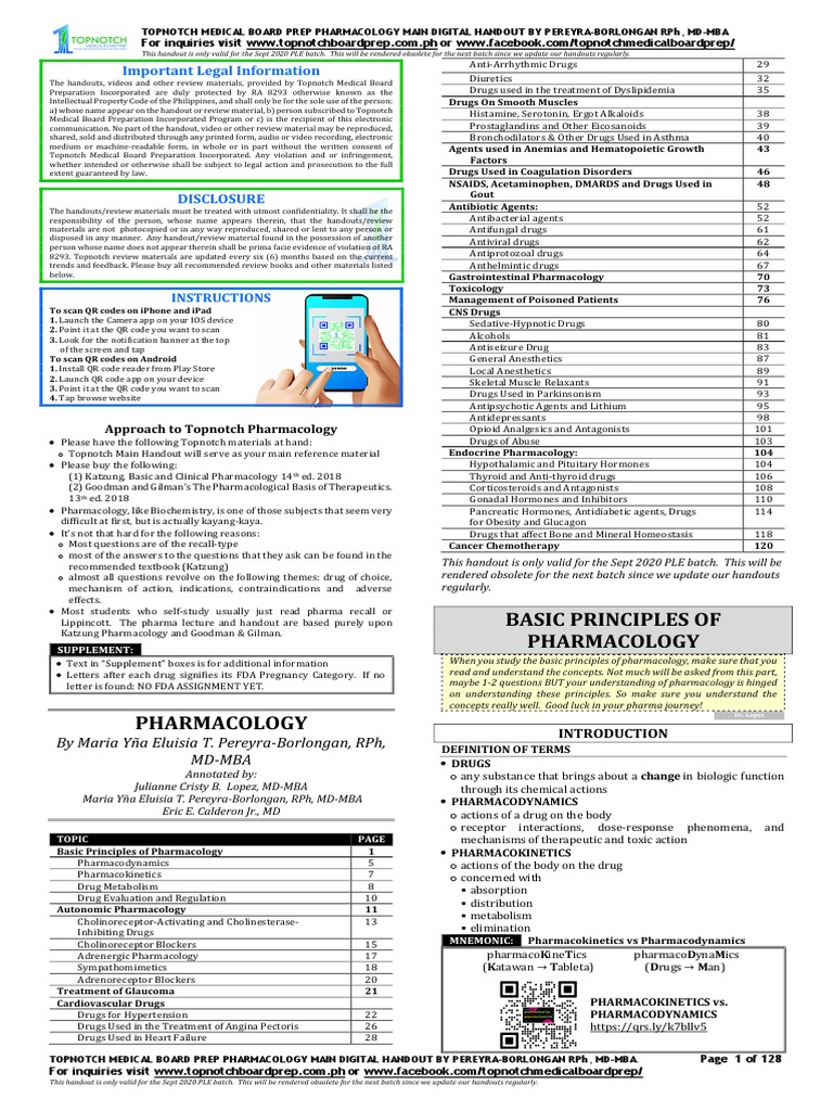 Pharma Main Handout | PDF | Topical Medication | Cell Membrane