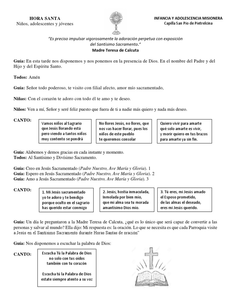 Hora Santa | PDF | eucaristía | Jesús