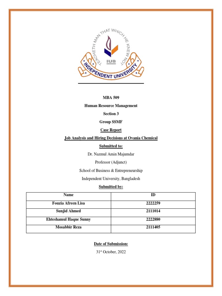 MBA 509 Report 1 | PDF