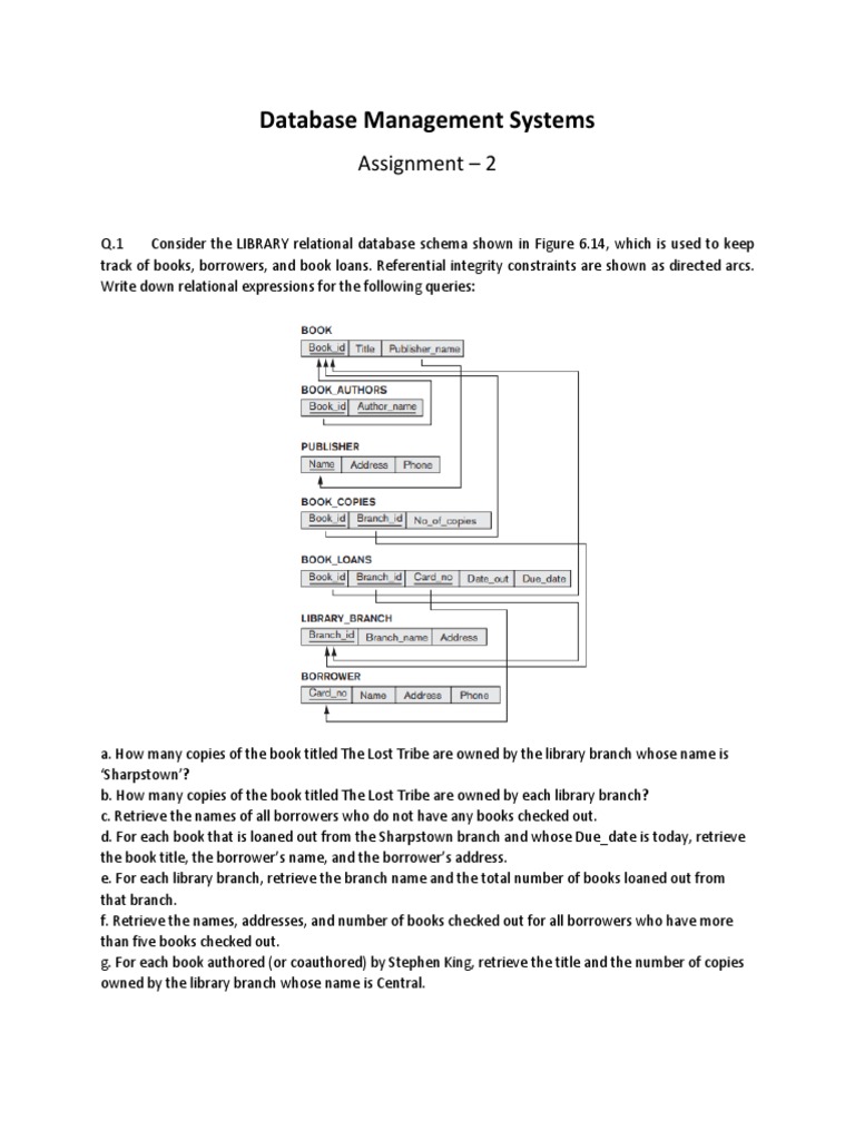 Assignment 2 | PDF | Relational Model | Databases