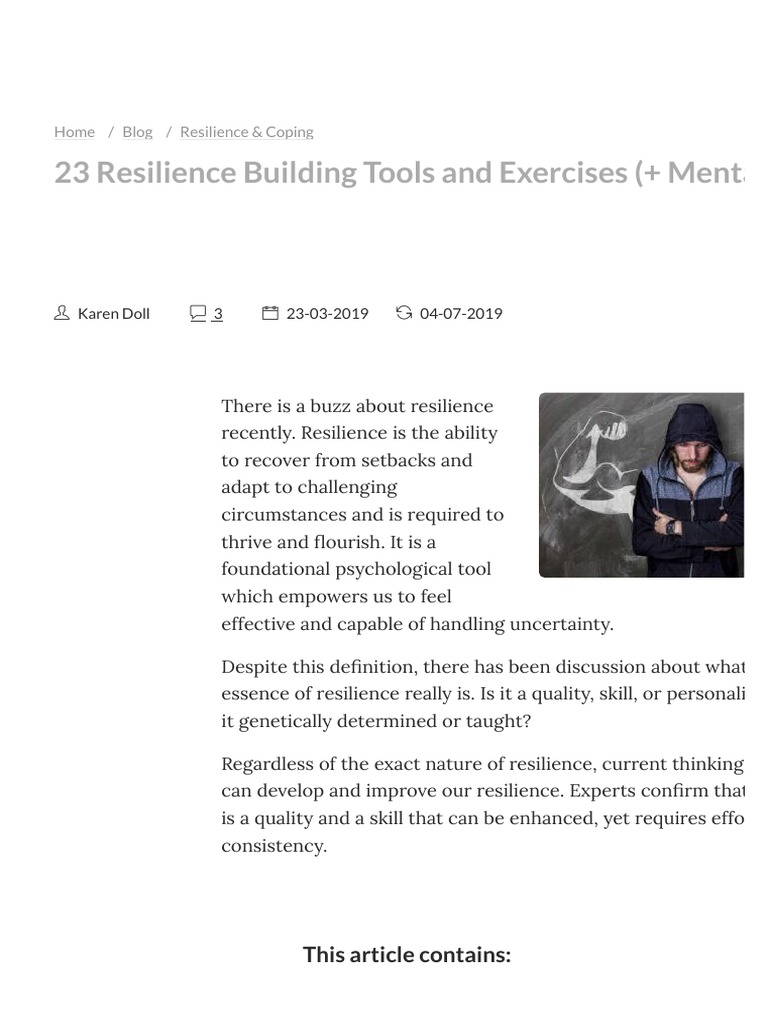 23 Strategies for Developing Resilience: A Comprehensive Guide to ...