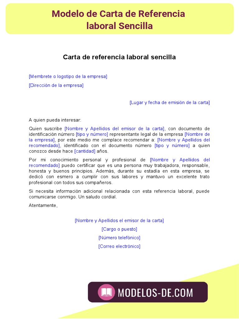 Modelo Carta Referencia Laboral Sencilla 1 | PDF