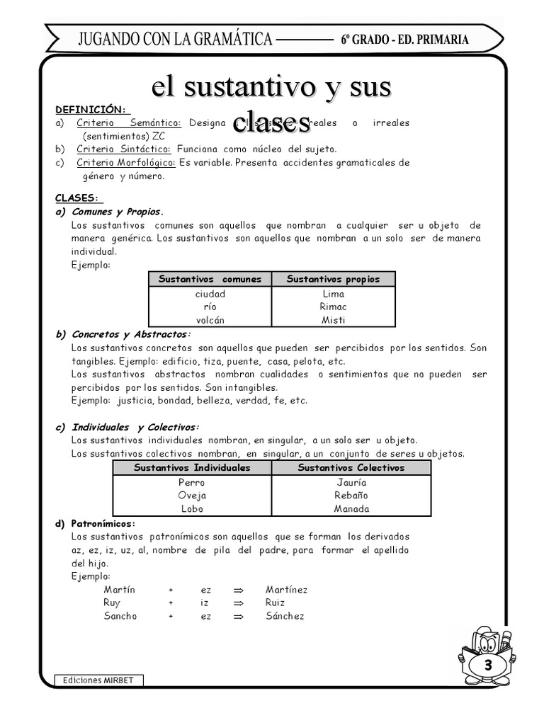 Guía de Clasificación de Sustantivos | PDF | Sustantivo | Adjetivo