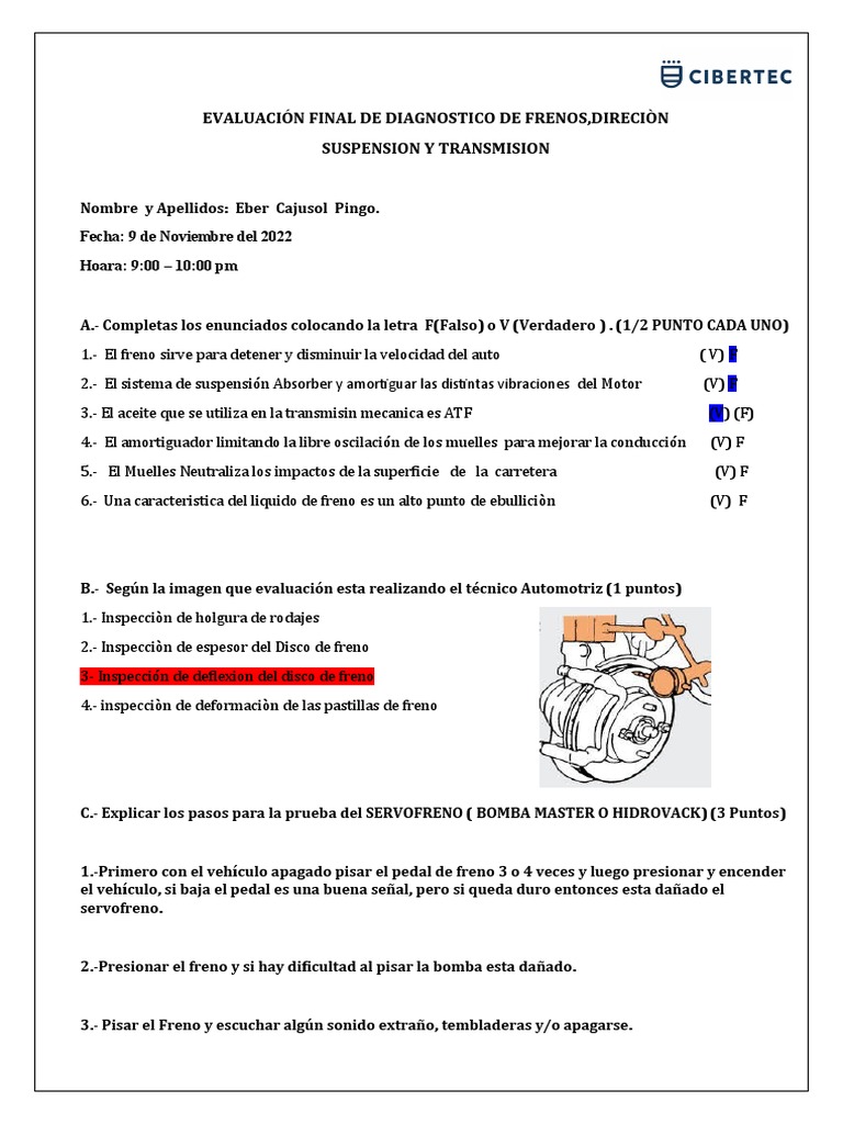Evaluacion FINAL Diagnostico CHASIS | PDF | Ingeniería mecánica ...