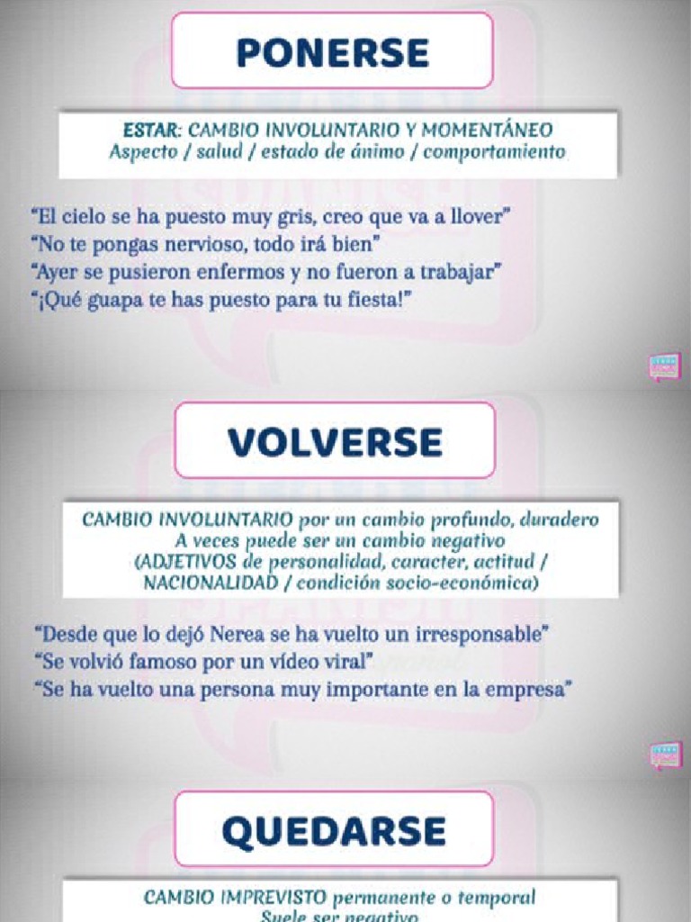 Verbos de Cambio | PDF