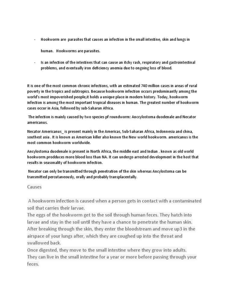 Define What Is Hookworm Infection | PDF | Parasitology | Immunology