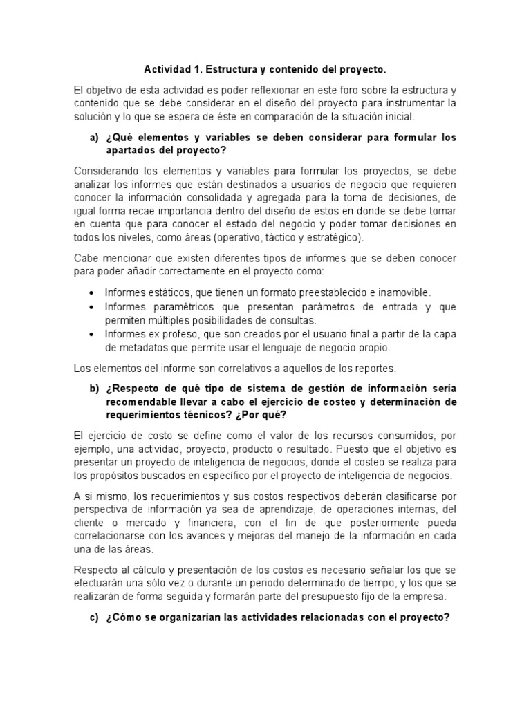 U2. Estructura y Contenido Del Proyecto | PDF | Business | Diseño