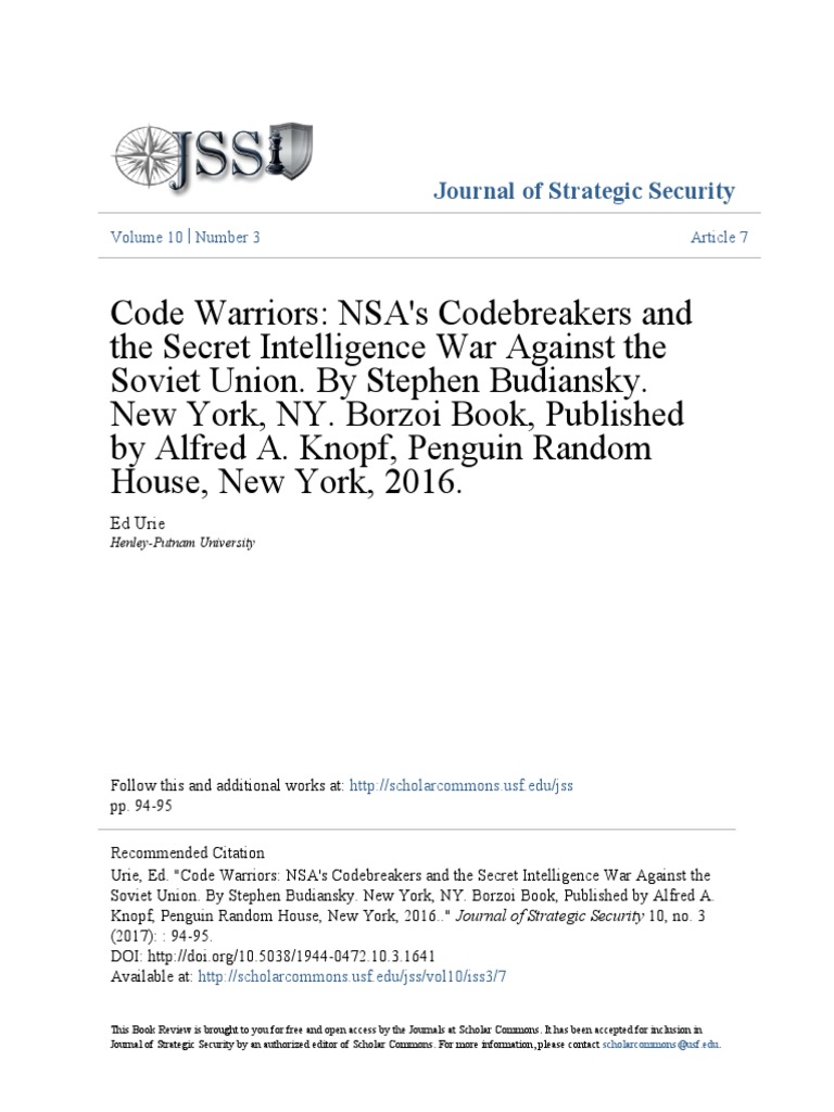 Code Warriors NSAs Codebreakers and The Secret in | PDF | National ...