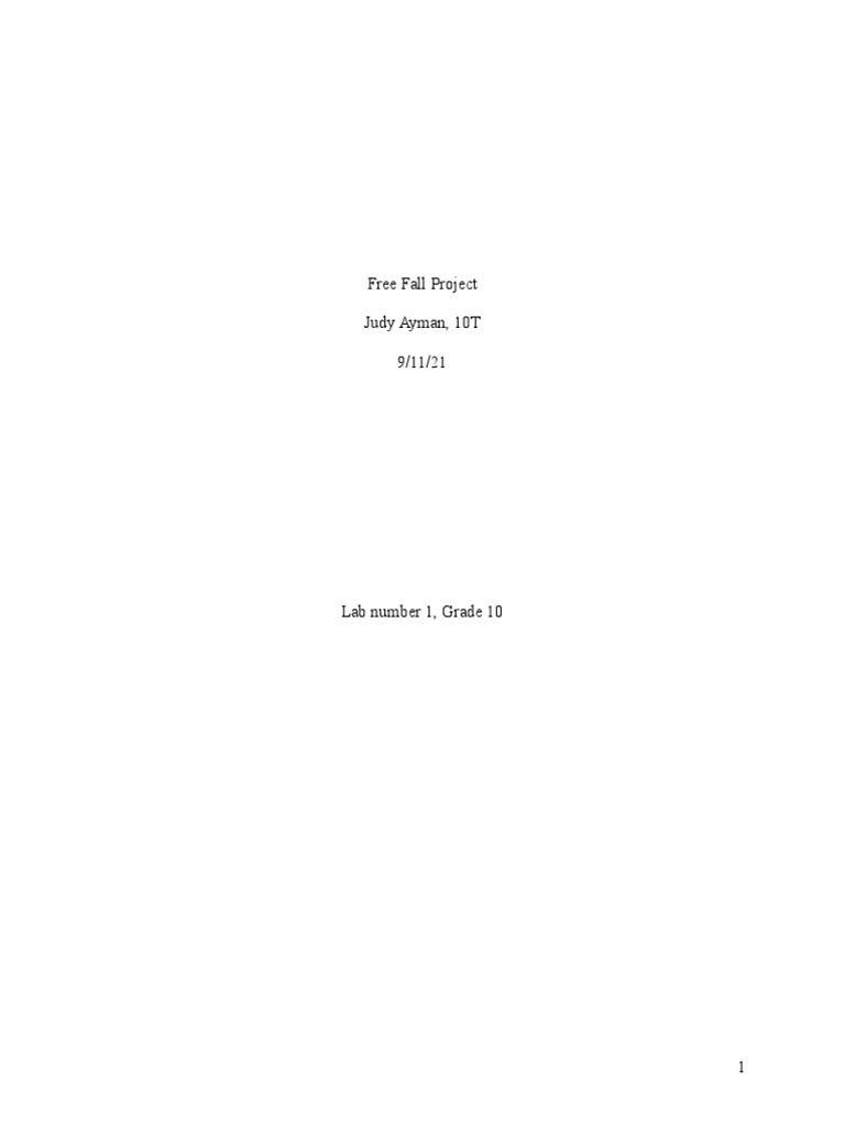 Physics Free Fall Proj | PDF | Teaching Methods & Materials