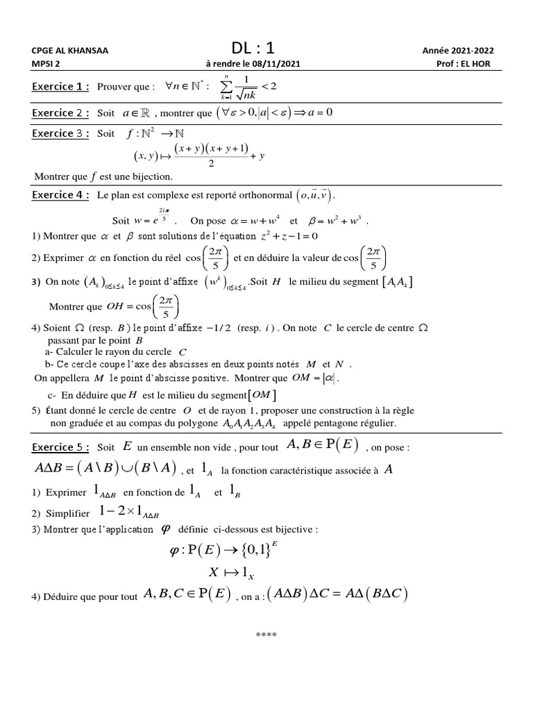 Exercice 1: Exercice 2:, Exercice 3:: N NK A A F | Descargar gratis PDF ...