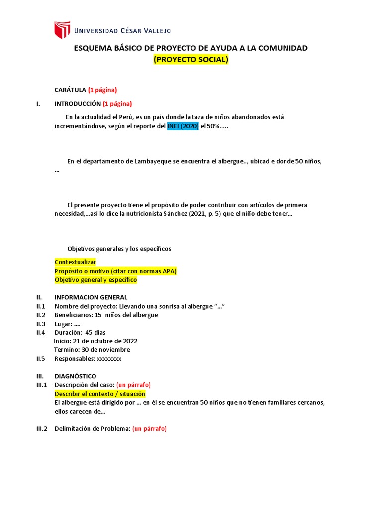 Esquema Del Proyecto Pac | PDF