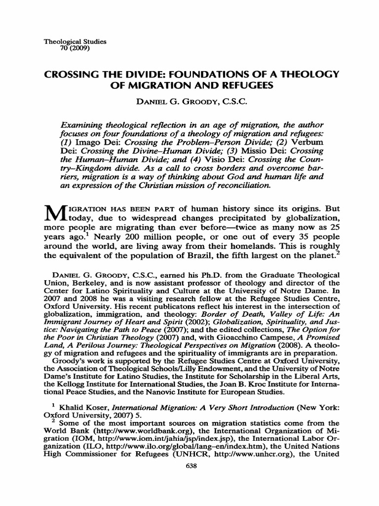 Daniel Groody, Crossing The Divide | PDF | Image Of God | Human Migration