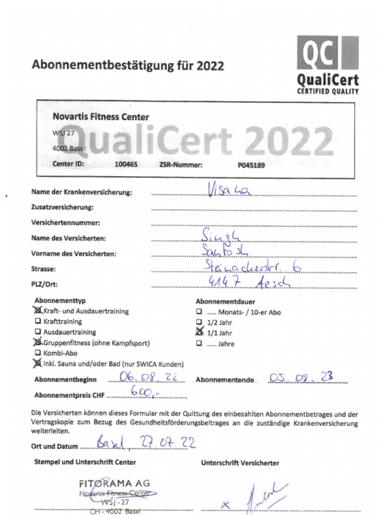 Fitness Studio Visana | PDF