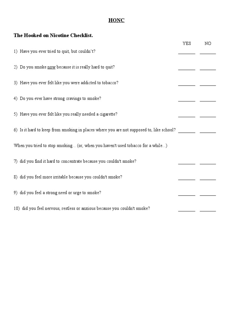 HONC - Measure - Doc Nicotina Use | PDF