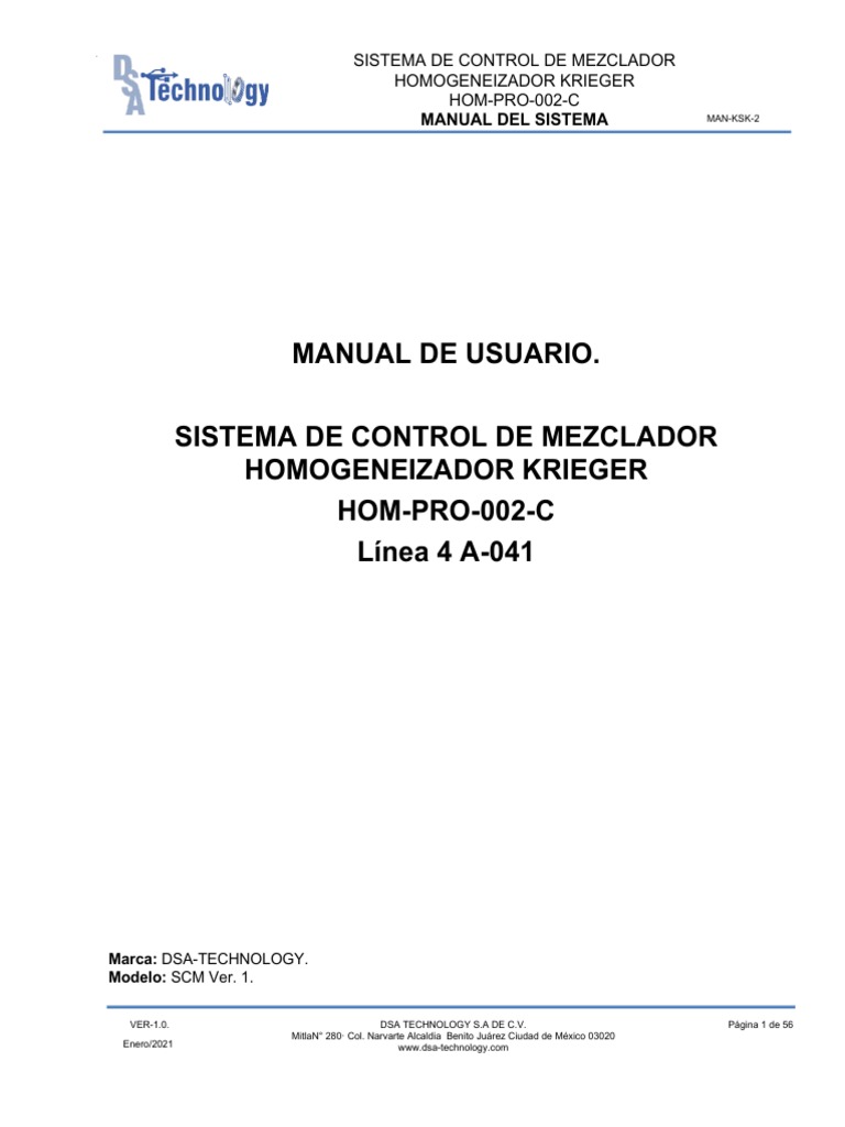 Manual de Usuario Krieger Linea 4 Hom-Pro-002-C | Descargar gratis PDF ...