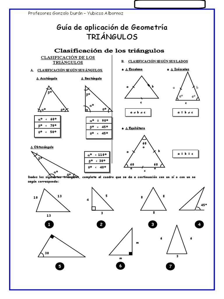 Clasificación Triangulos 6° | PDF | Triángulo | Geometría Elemental