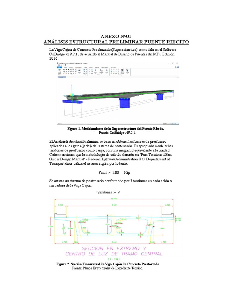 Diseño Postensado - Análisis Estructural Preliminar | PDF | Viga ...