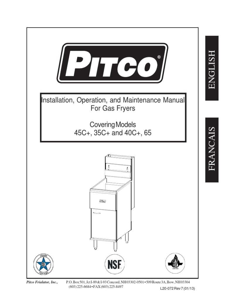 Pitco 45c - 35c - 40c - and - 65 - Manual | PDF | Thermostat | Thermometer
