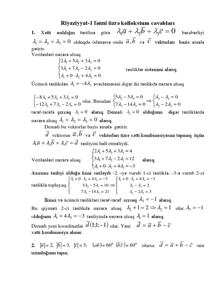 Riyaziyyat 11 | PDF