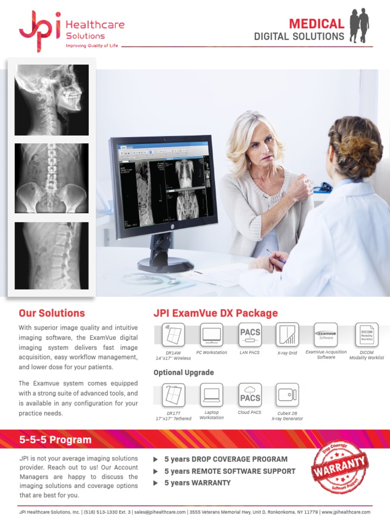 JPI ExamVue DX Medical Brochure | PDF | Medical Imaging | Imaging