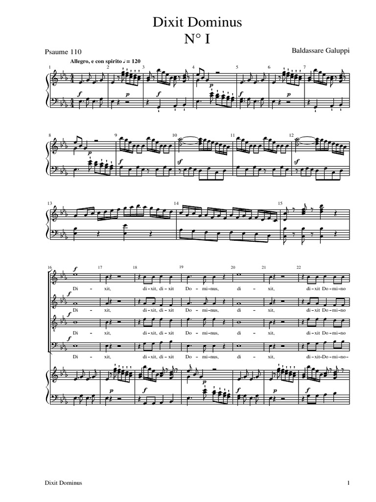 Baldassare Galuppi - Dixit Dominus | PDF
