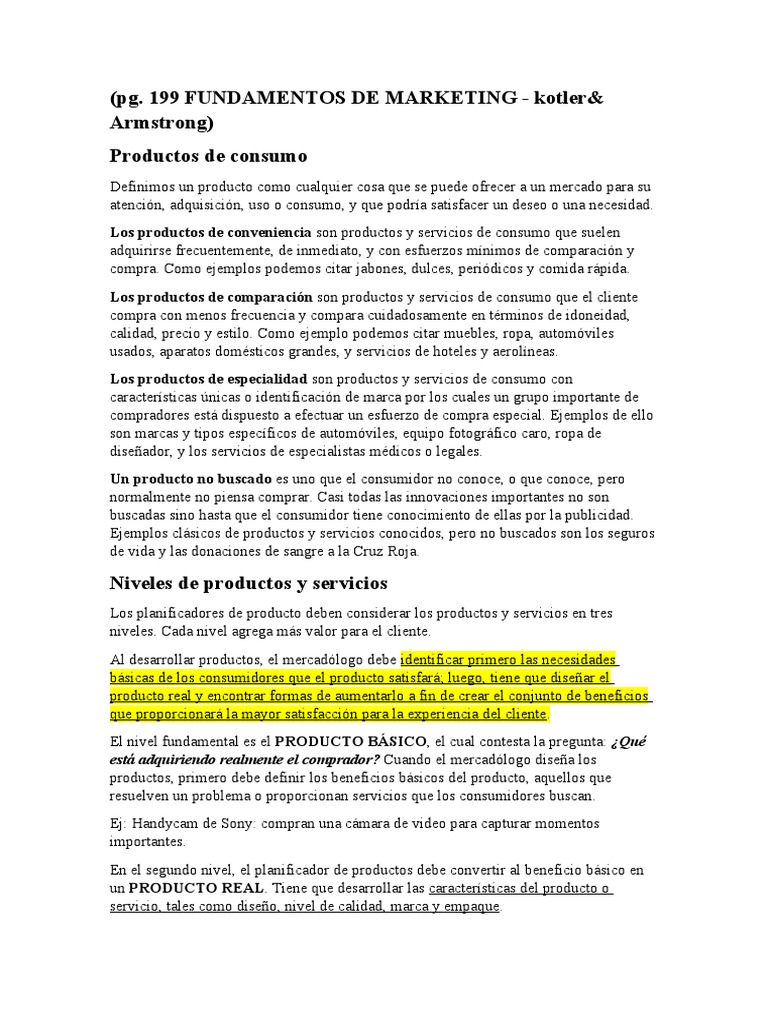 Producto y Niveles de Producto | PDF | Producto (Negocio) | Marketing