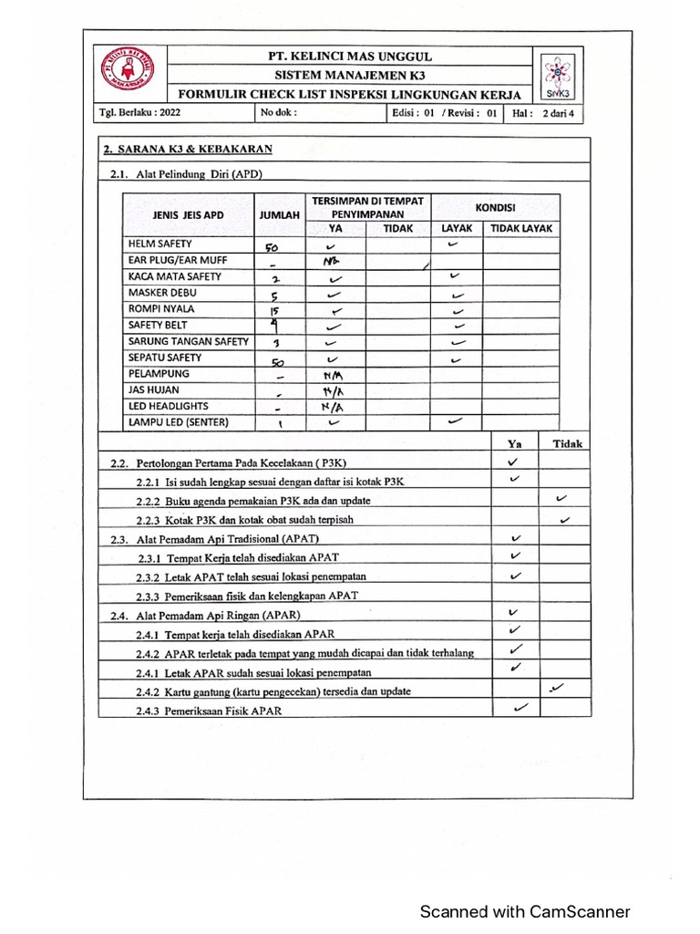 Inpeksi Lingkungan Kerja 09 | PDF
