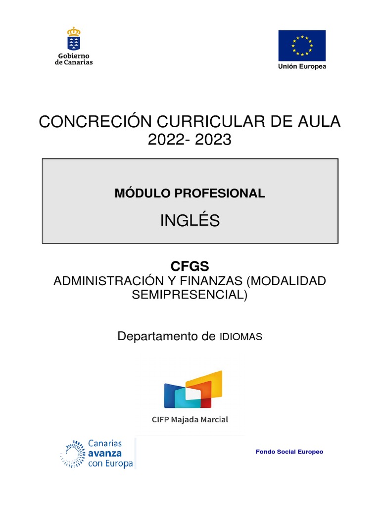 CFGS 1º de Administración y Finanzas Semipresencial 2022-2023 | PDF | Business | Evaluación