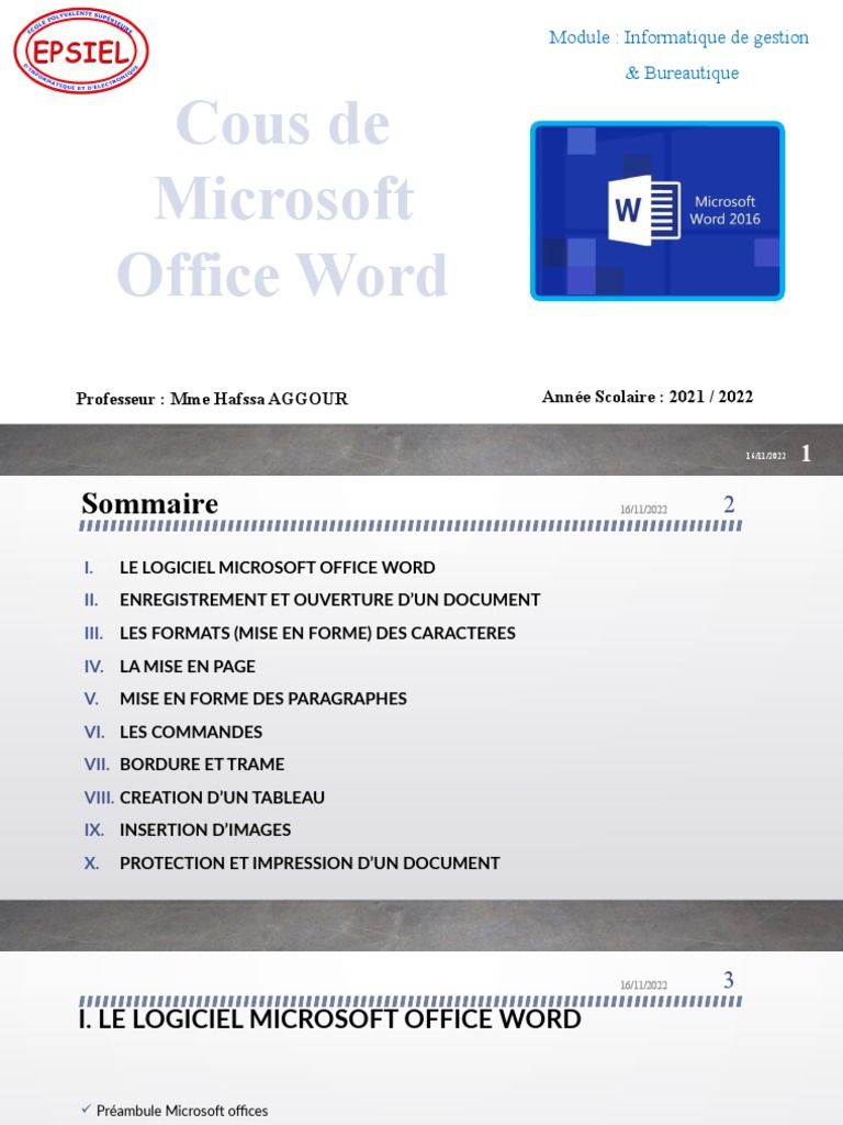 Cours Microsoft Office Word | PDF | Microsoft Office | Microsoft Word