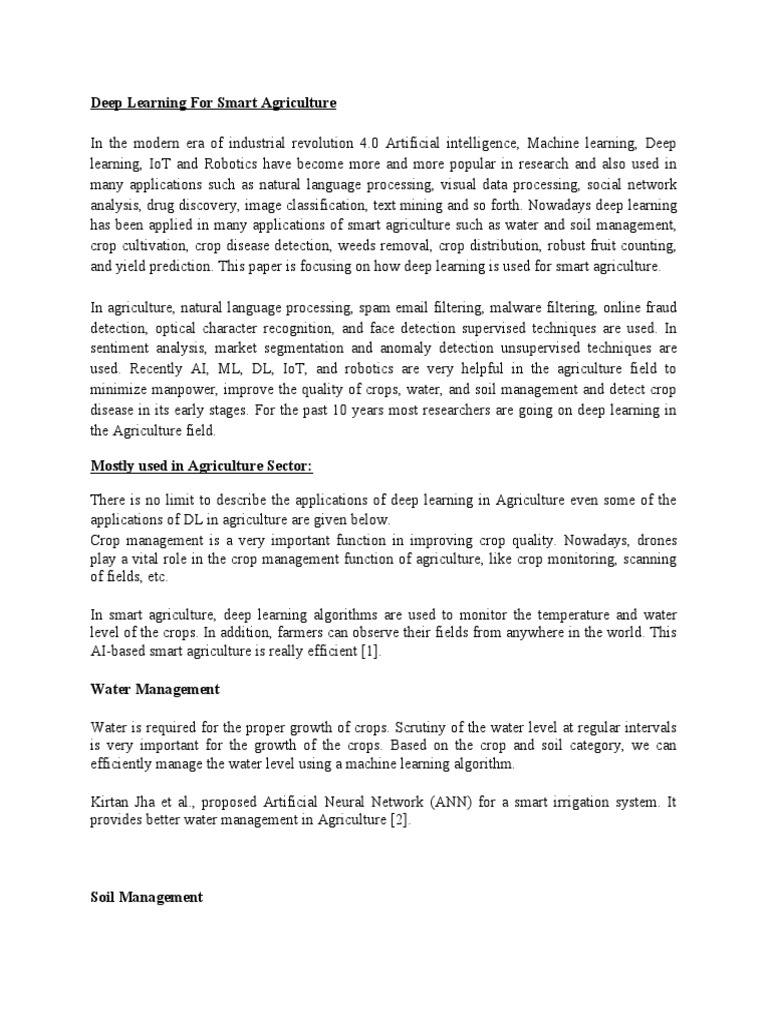 Deep Learning For Smart Agriculture | PDF | Deep Learning | Machine ...