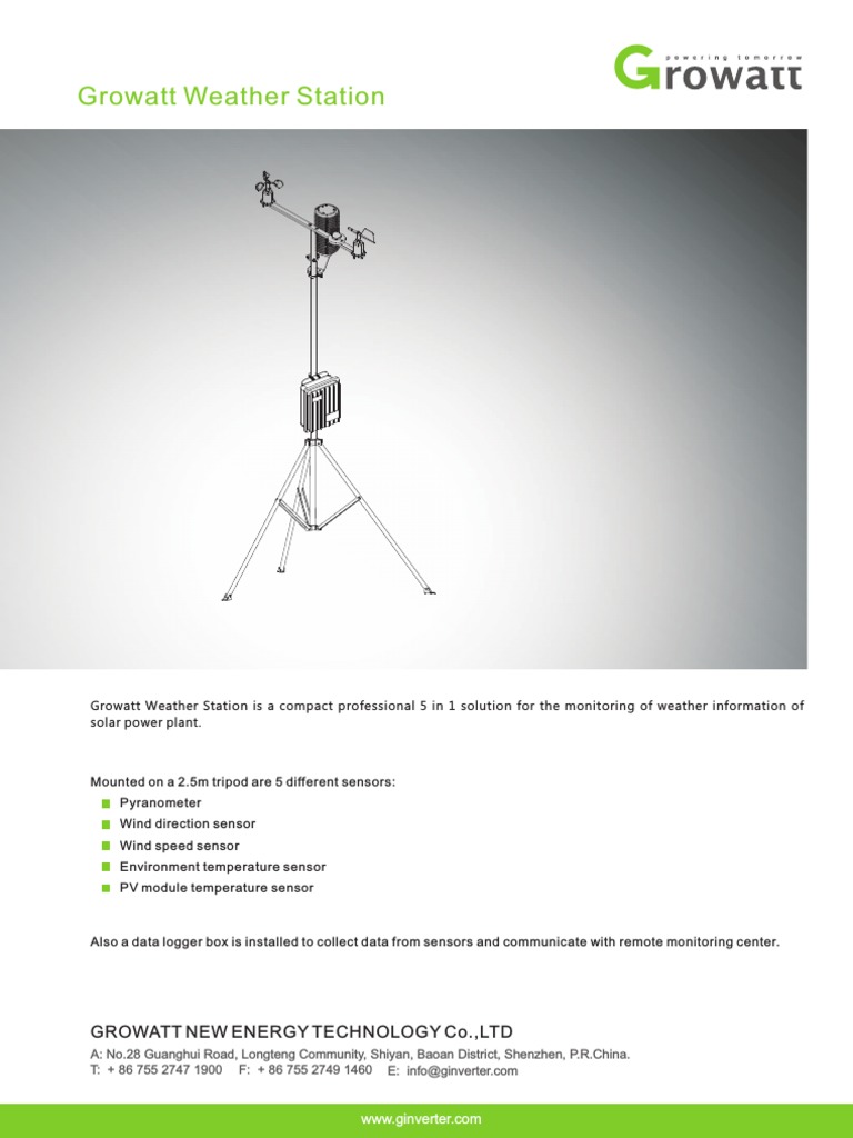 Growatt Weather Station | PDF | Sensor | Celsius