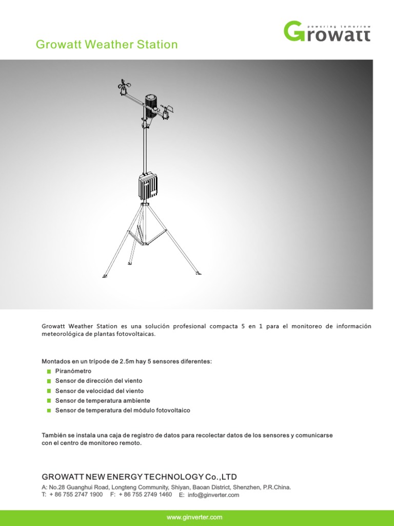 Growatt Weather Station | PDF | Resistor | Electricidad Growatt Weather Station | PDF | Resistor | Electricidad