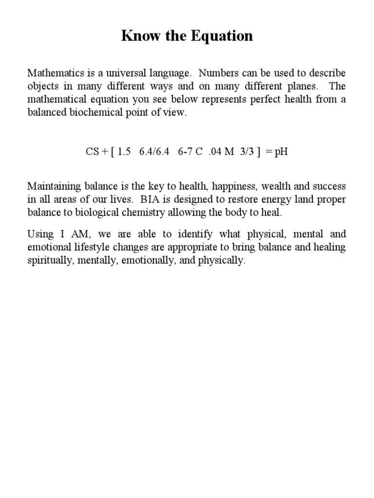 Know The Equation - Short | PDF