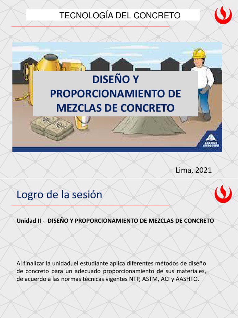 Diseño de Mezcla de Concreto Metodos ACI - WALKER - COMBINACION DE ...