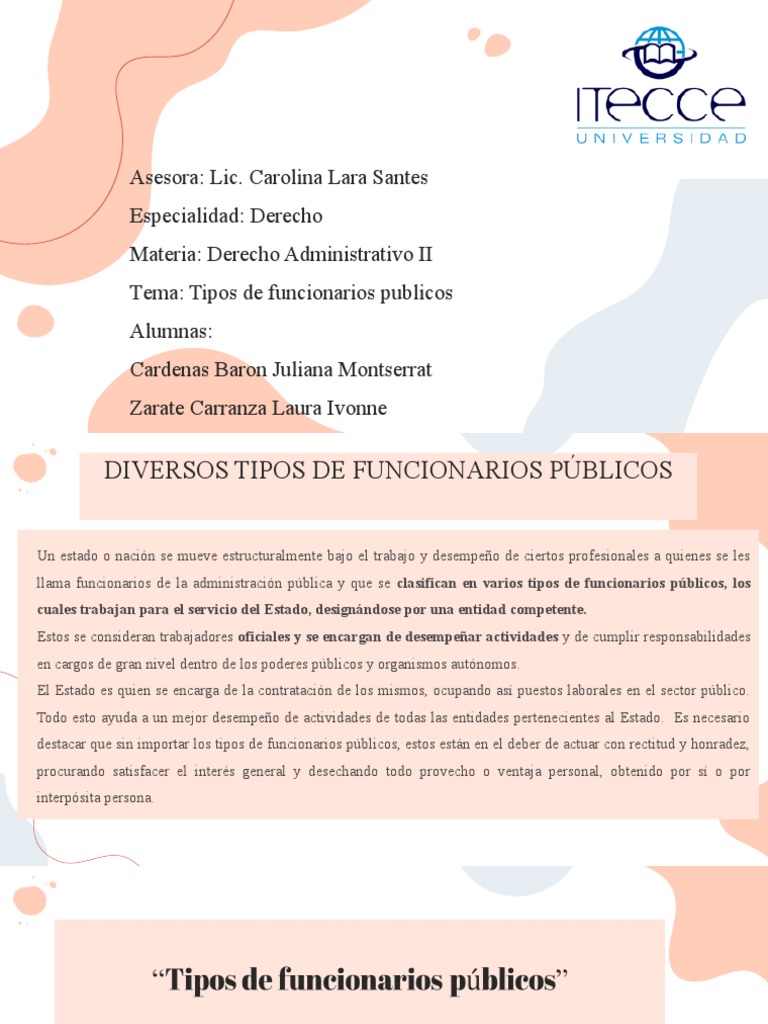 Tipos de Funcionarios Públicos | PDF | Servicio Civil | Ley administrativa