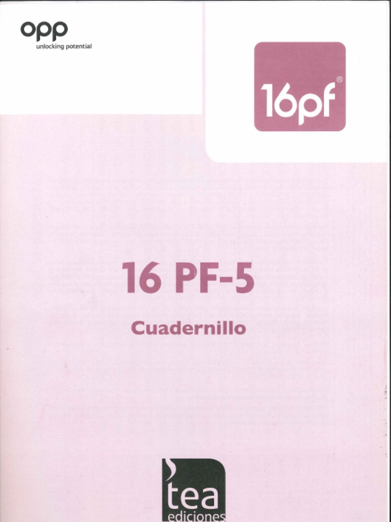 Cuadernillo 16PF | PDF