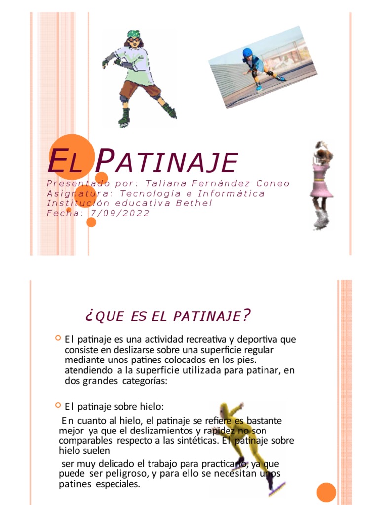 Diapositiva Sobre El Patinaje | PDF | Deportes y actividades al aire ...