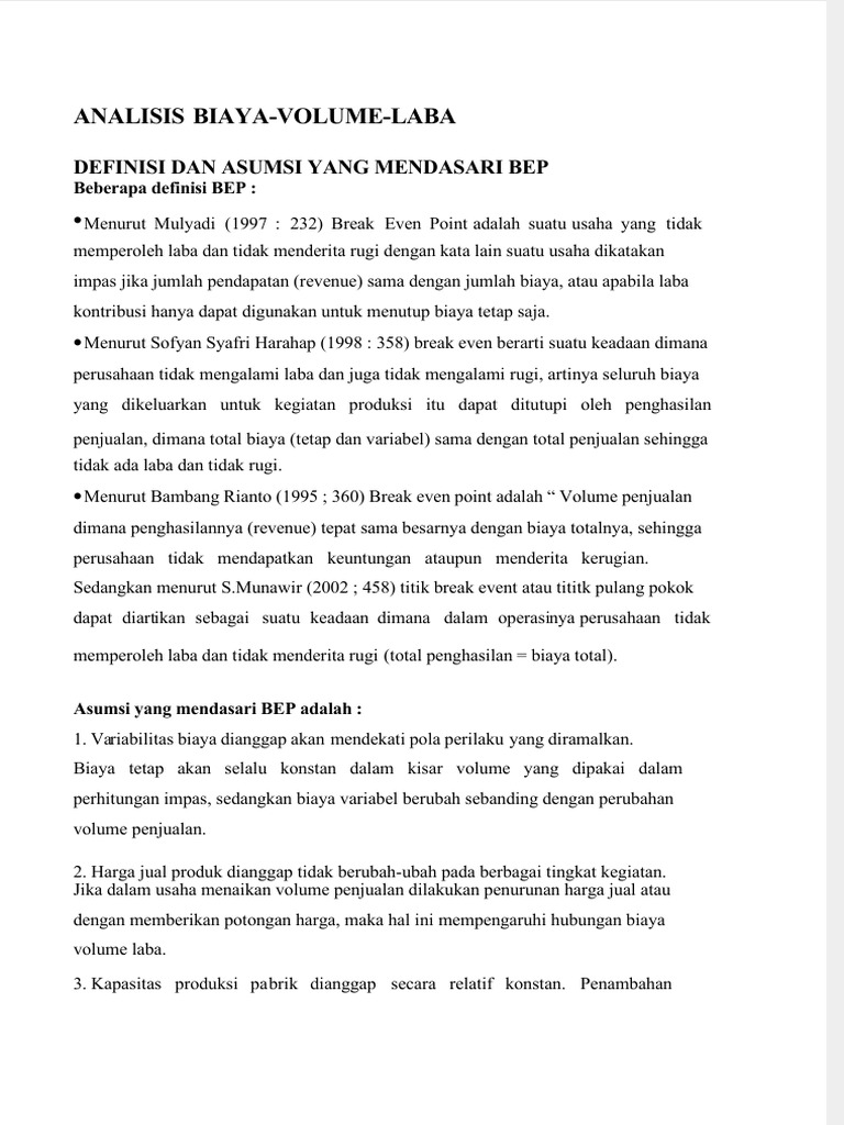 Dokumen - Tips Definisi Dan Asumsi Yang Mendasari Bep | PDF