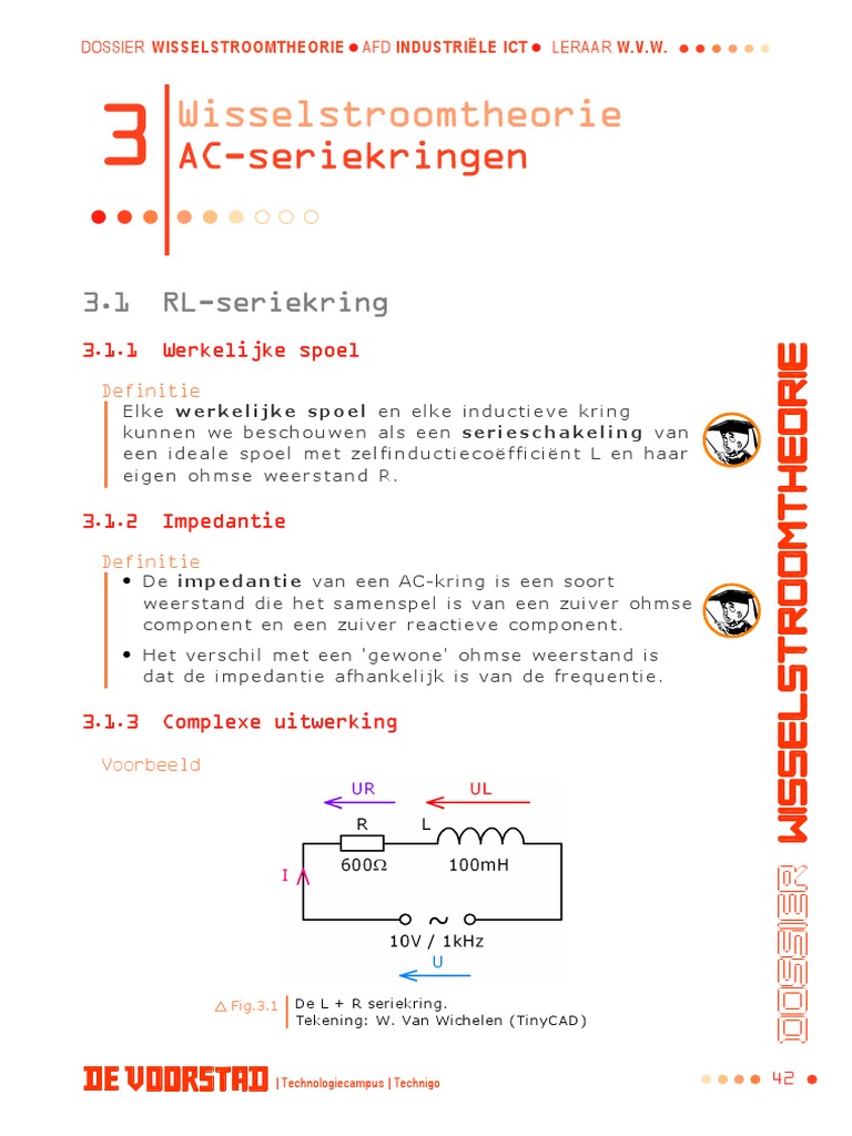 Wisselstroom-Theorie, Deel-3 AC-seriekringen - de Voorstad, Technologiecampus-Technigo (W. Van ...