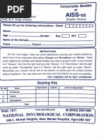 RSPM Scoring Key and Response Sheet | PDF | Tests | Intelligence Quotient