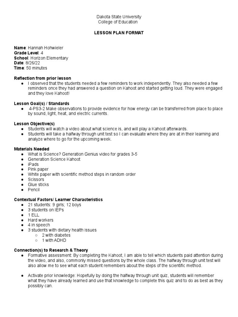 Science Unit Lesson 4 | Download Free PDF | Science | Scientific Method