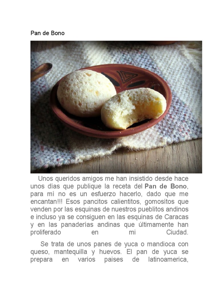 Pan de Bono | PDF | Panes | Comida y bebida